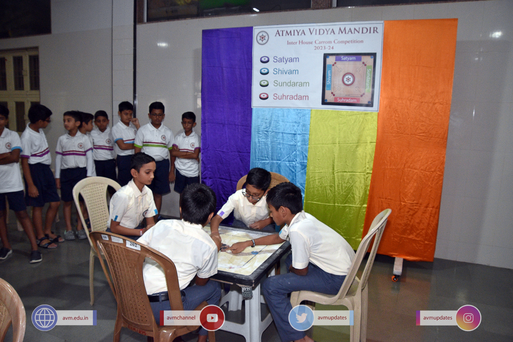 AVM organizes Inter House Carrom Competition 2023 - Atmiya Vidya Mandir